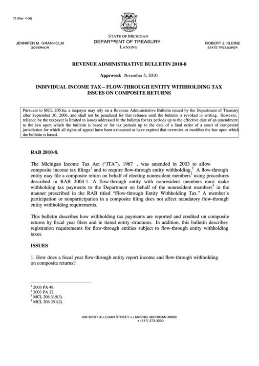 Rab 2010-8 - Revenue Administrative Bulletin - Individual Income Tax ...