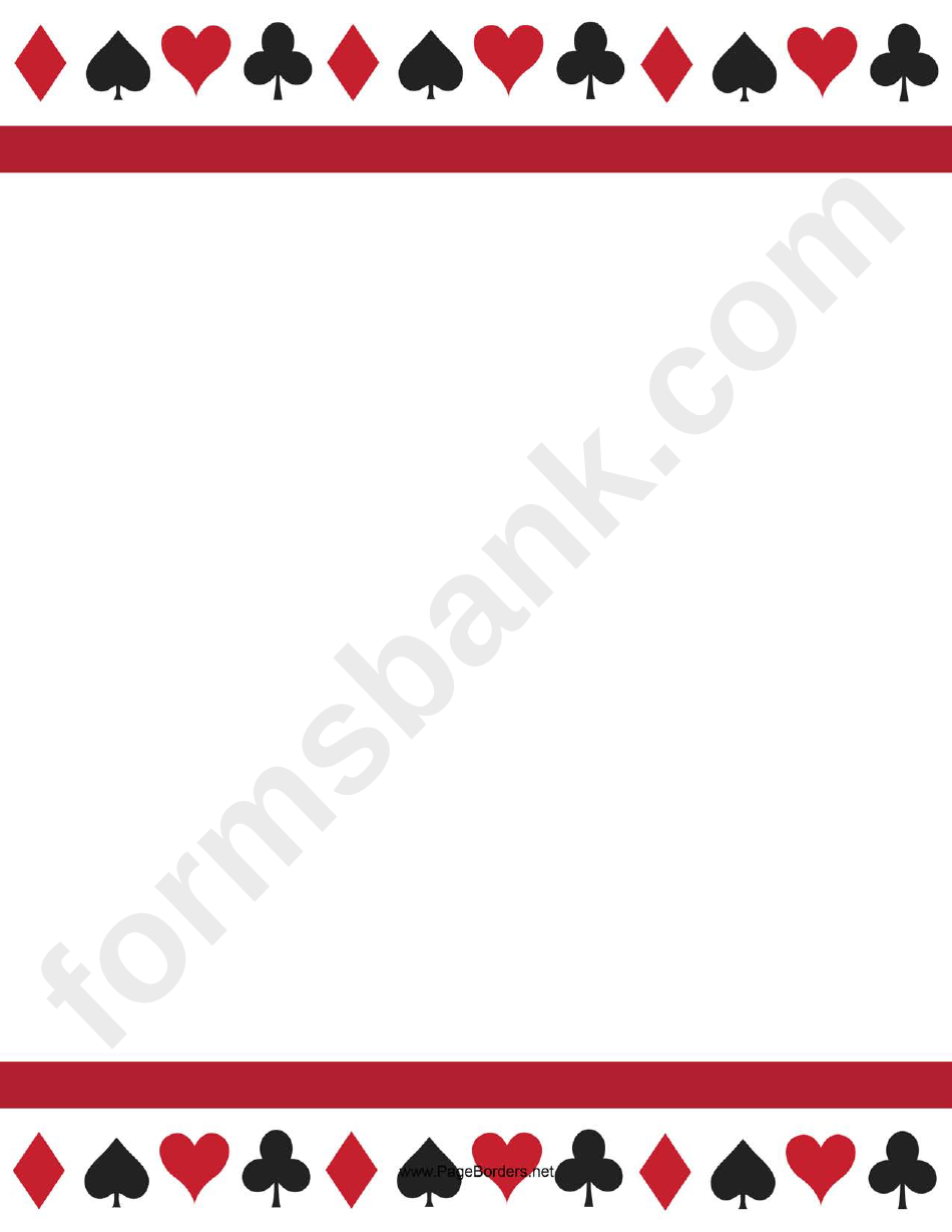 Playing Card Border Template printable pdf download