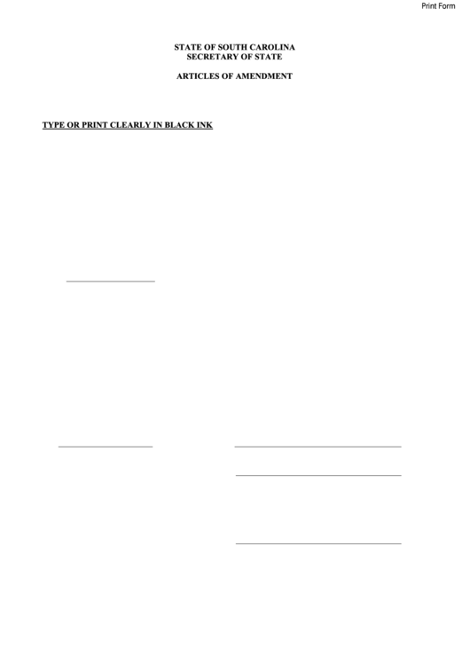 Fillable Articles Of Amendment Form printable pdf download
