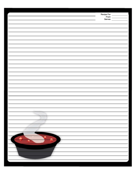 Soup Black Recipe Card 8x10 printable pdf download