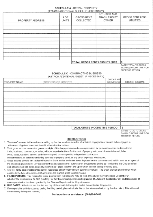 Schedule A - Rental Property Form printable pdf download