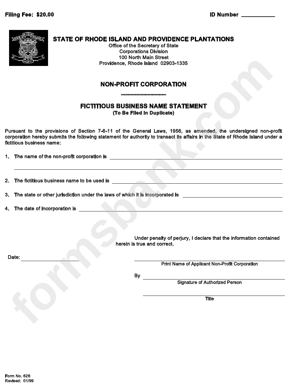 Form 626 Fictitious Business Name Statement Non Profit Corporation form-626-fictitious-business-name-statement-non-profit-corporation