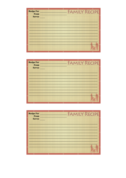 Family Recipe Card Template printable pdf download