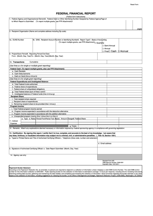 Top Sf 425 Form Templates Free To Download In PDF Format