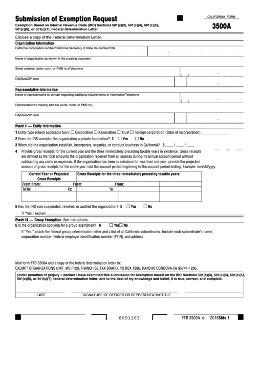 Fillable California Form 3500 Printable Forms Free Online