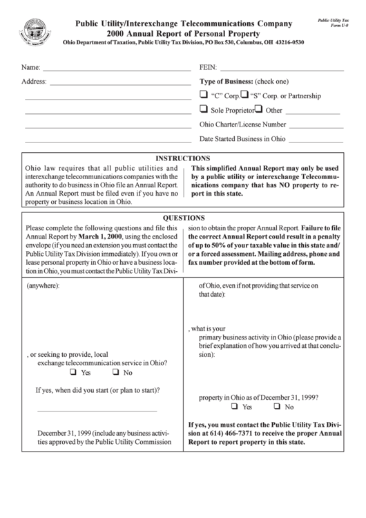 Form U-0 - Public Utility/interexchange Telecommunications Company ...