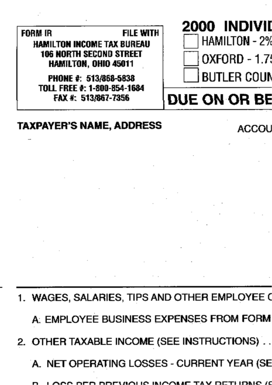 Form Ir - Individual Income Tax Return - 200 printable pdf download