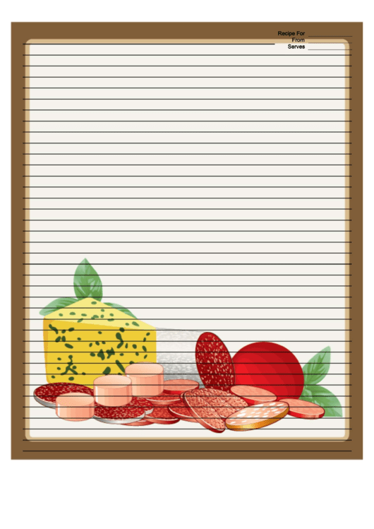Brown Salami Cheese Recipe Card 8x10 printable pdf download