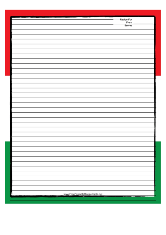Italian Flag White Recipe Card 8x10 printable pdf download