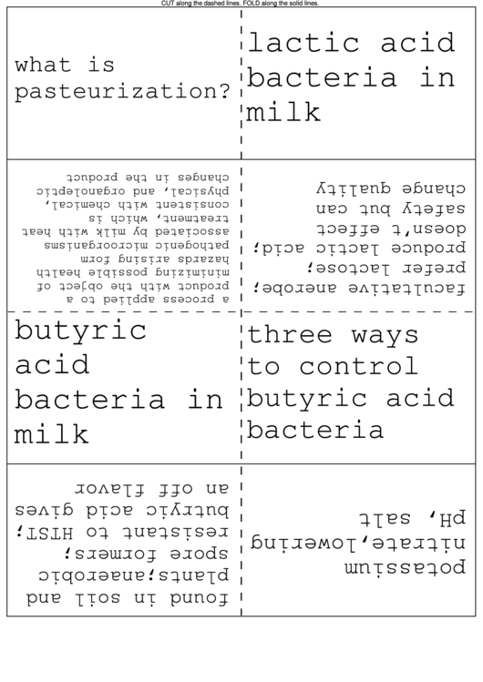 Flash Cards - Pasteurization printable pdf download