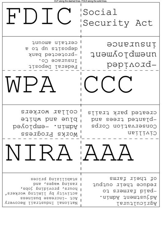 Flash Cards - Social Security printable pdf download