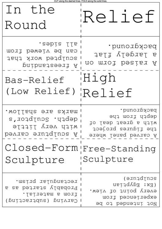 Flash Cards - Sculpture printable pdf download