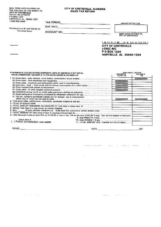 Top Centreville, Al Tax Forms And Templates free to download in PDF format