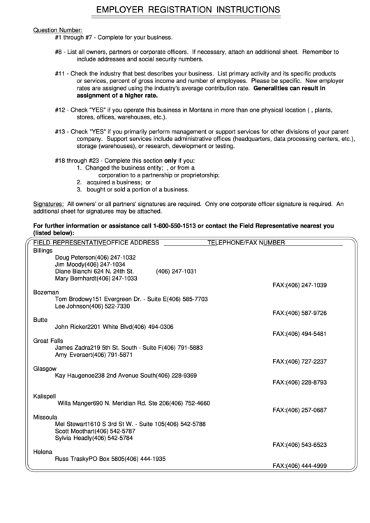 Employer Registration Instructions printable pdf download