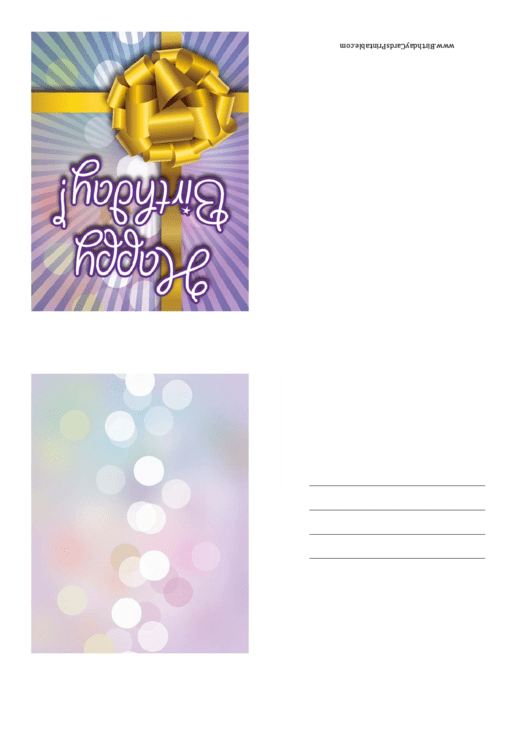 Happy Birthday Card printable pdf download