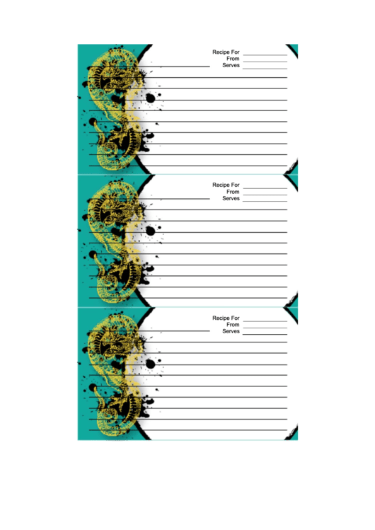 Green Chinese Food Recipe Card Template printable pdf download