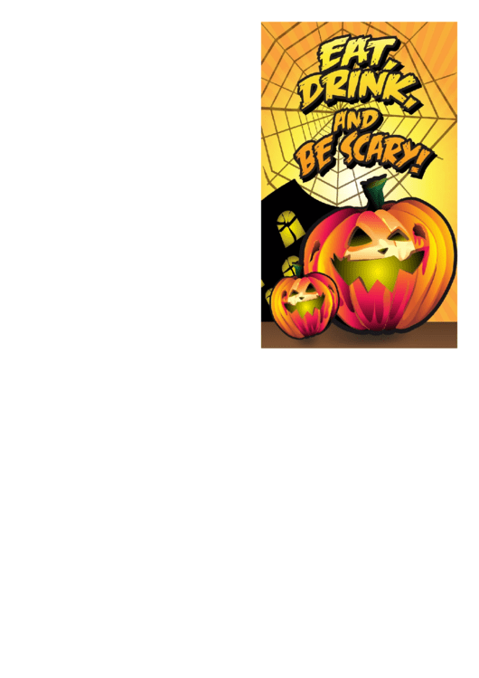 Halloween Eat Drink And Be Scary Card Template printable pdf download
