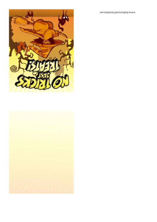 Halloween No Tricks Just Treats Small Card Template printable pdf download