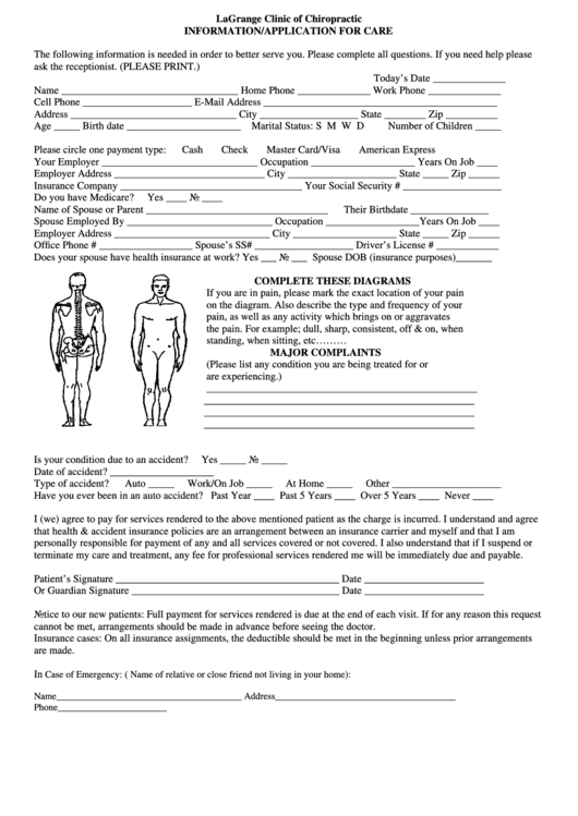 Information/application For Care printable pdf download