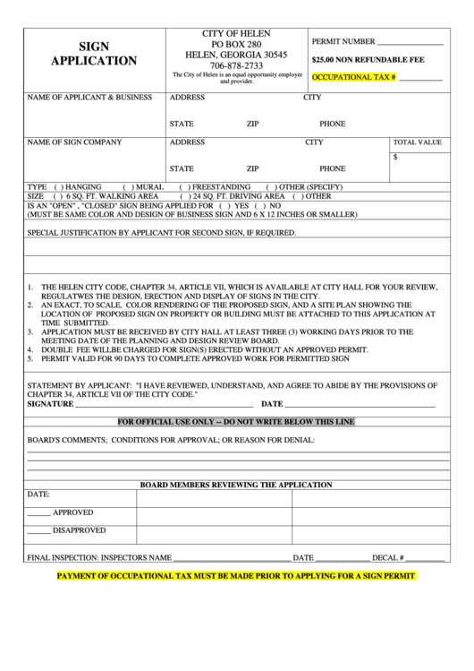 Sign Application printable pdf download