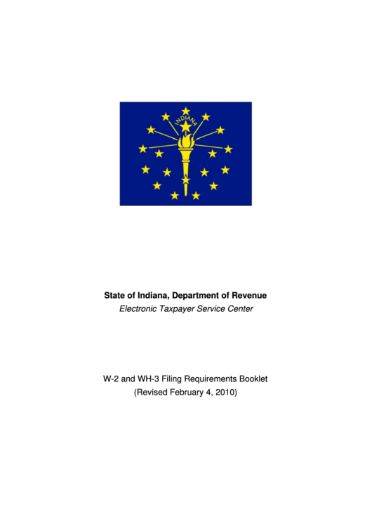 W-2 And Wh-3 Filing Requirements Booklet - Indiana Department Of ...