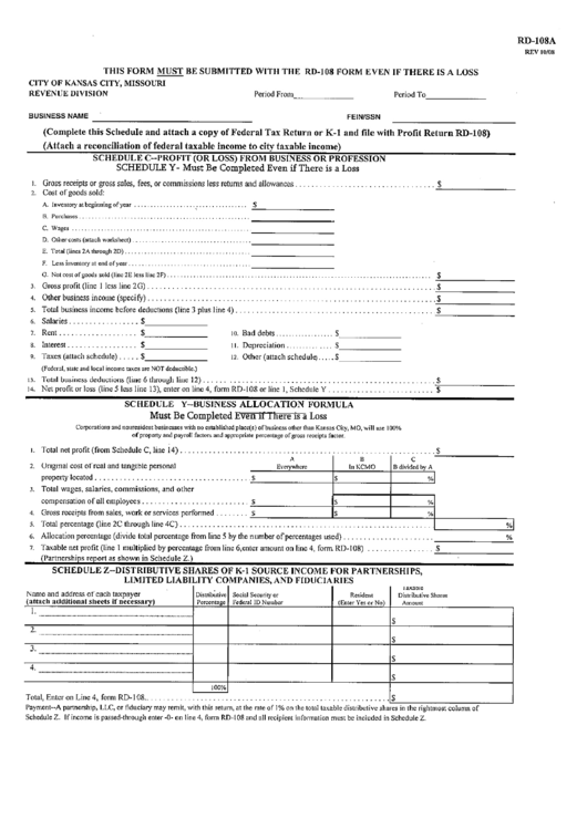 Fillable Schedule C (Form Rd-108a) - Profit (Or Loss) From Business Or ...