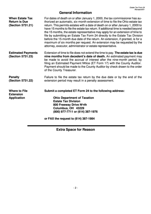 Estate Tax Form 24 Instructions printable pdf download