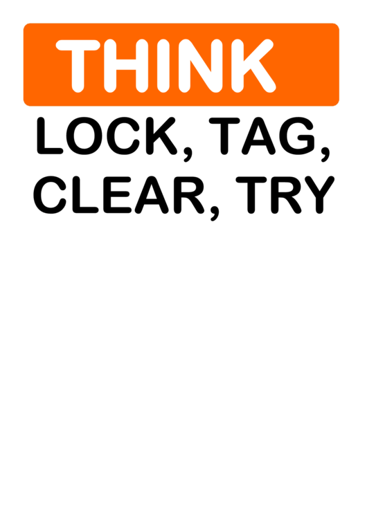 Think Lock Tag Sign Template printable pdf download