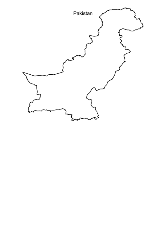 Pakistan Outline Map printable pdf download