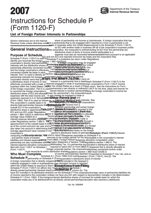 Instructions For Schedule P Form 1120 F 2007 Printable Pdf Download Instructions For Schedule P Form 1120 F 2007 Printable Pdf Download