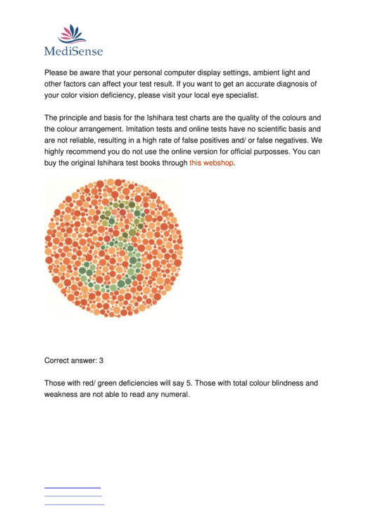 Ishihara Test For Color Printable Pdf Download