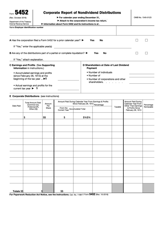 Top 7 Form 5452 Templates free to download in PDF format