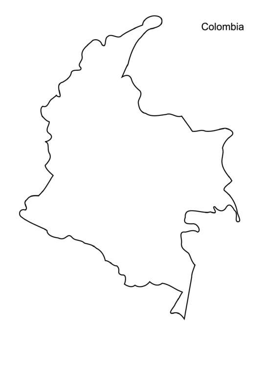 Colombia Map Template printable pdf download