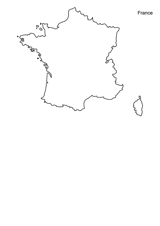 France Map Template printable pdf download