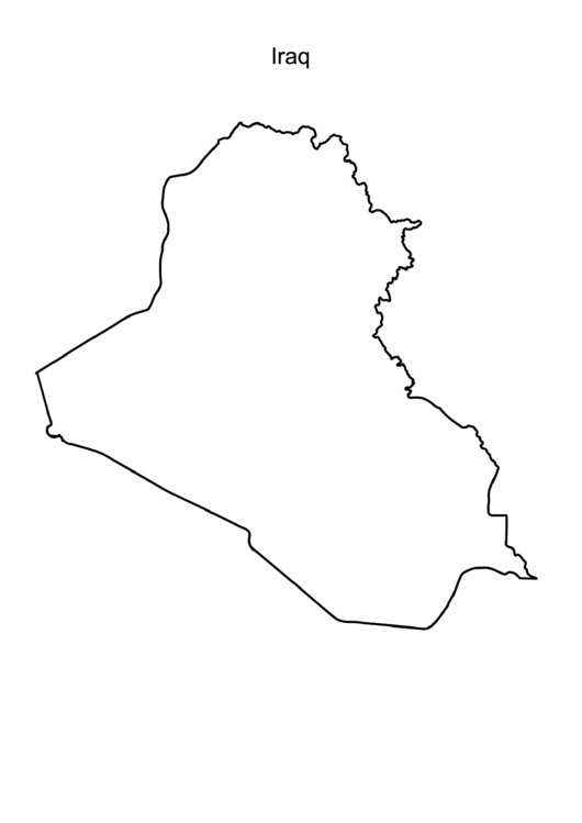 Iraq Map Template printable pdf download