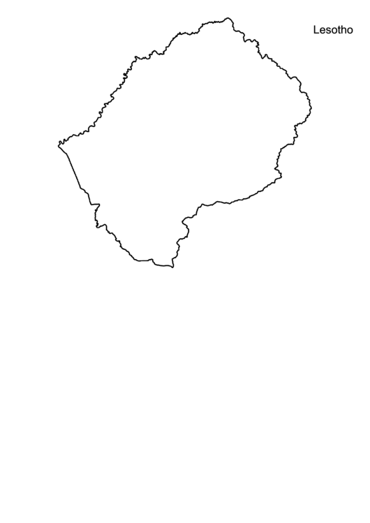 Lesotho Map Template printable pdf download