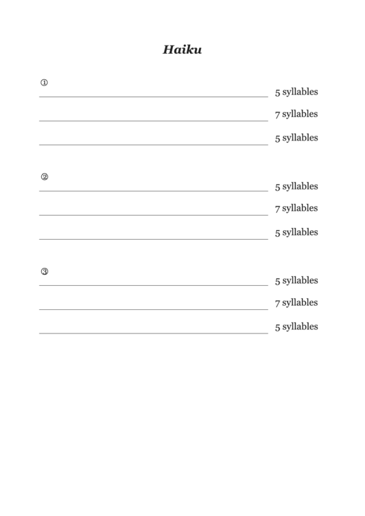 Top Haiku Templates Free To Download In PDF Format