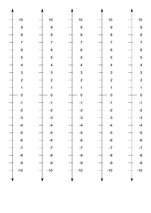 Number Line Vertical Printable Pdf Download