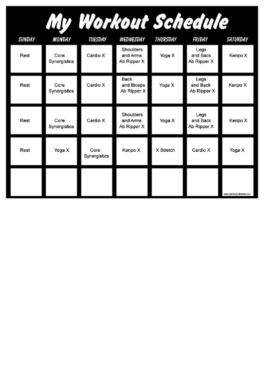 Top P90x Lean Schedule Templates Free To Download In PDF Format