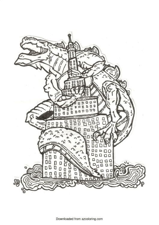 Godzilla Coloring Sheet printable pdf download