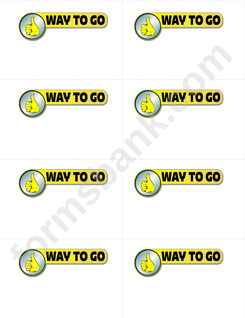 Way To Go Badge Template printable pdf download