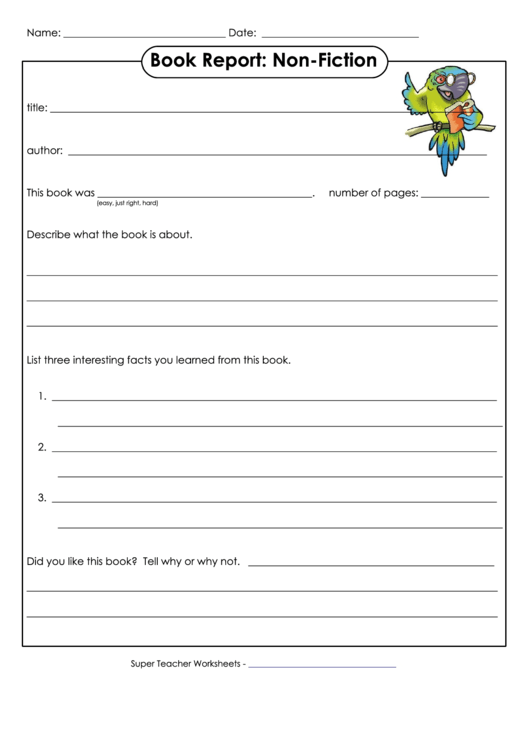 Nonfiction Book Report Template Ccalcalanorte