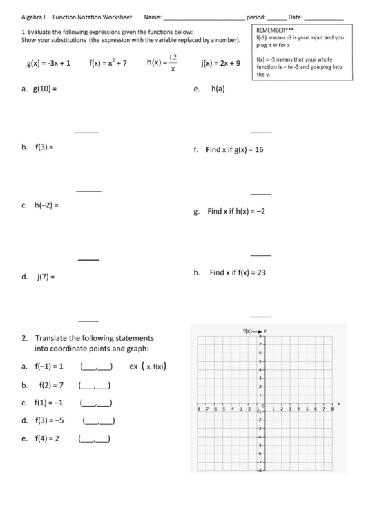 Function Notation Worksheet Answers Imsyaf