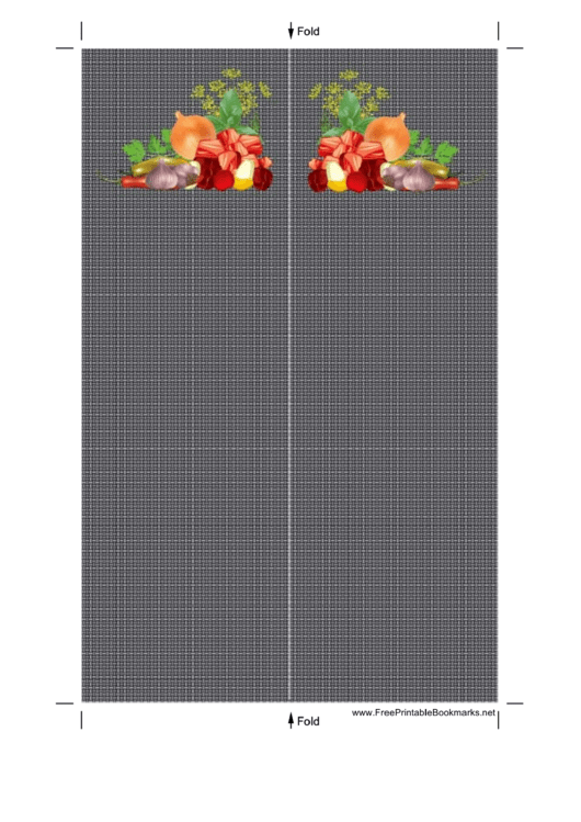 Meat Veggies Herbs Black Bookmark printable pdf download