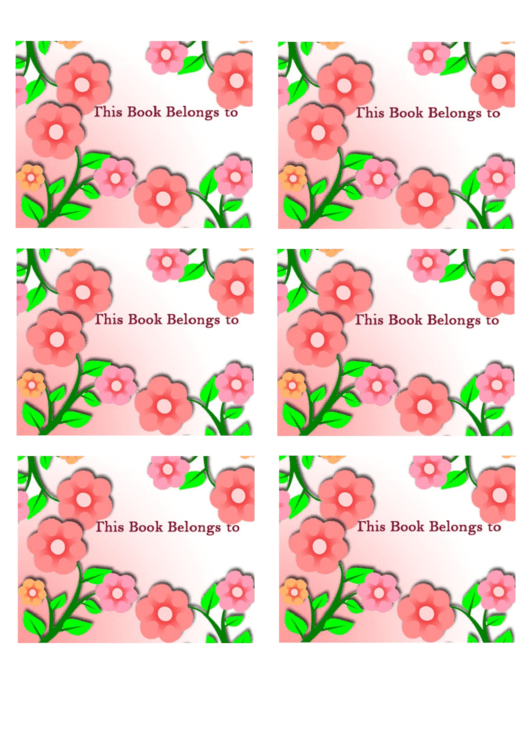 Flower Bookplates printable pdf download