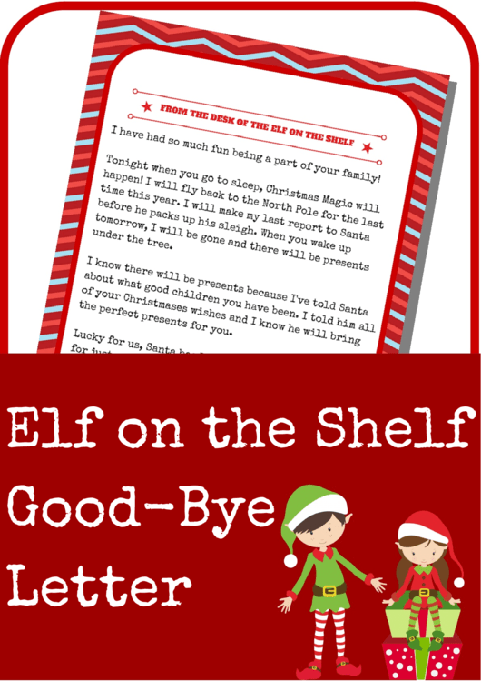 Elf On The Shelf Goodbye Letter Template Printable Pdf Download