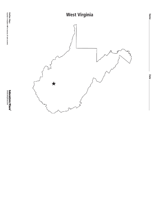 West Virginia Map Template printable pdf download