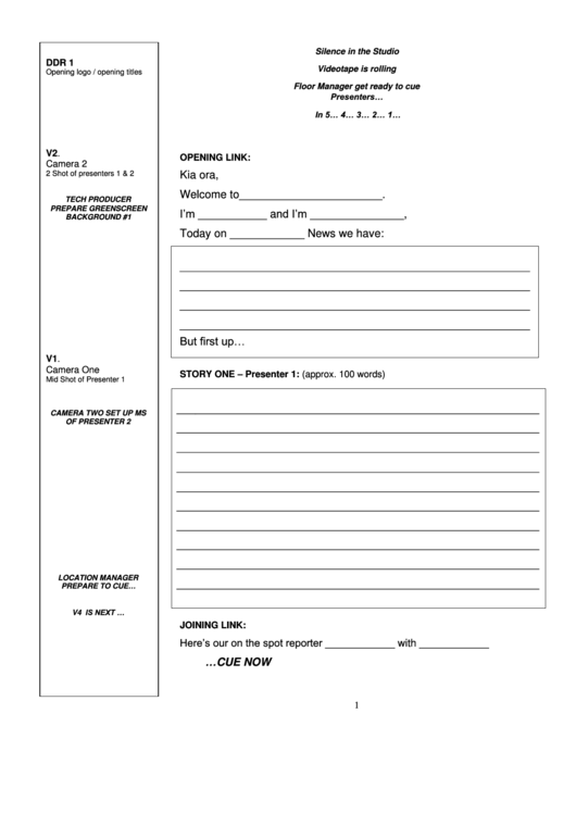 Ontv Newscast Script Template Printable Pdf Download