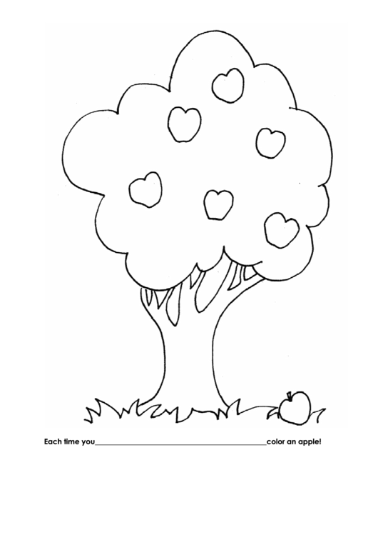 Color Apple On Tree Behavior Chart printable pdf download