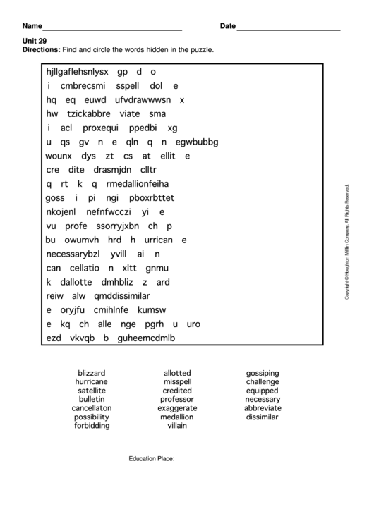 Level 7 Word Search Puzzle Worksheet printable pdf download